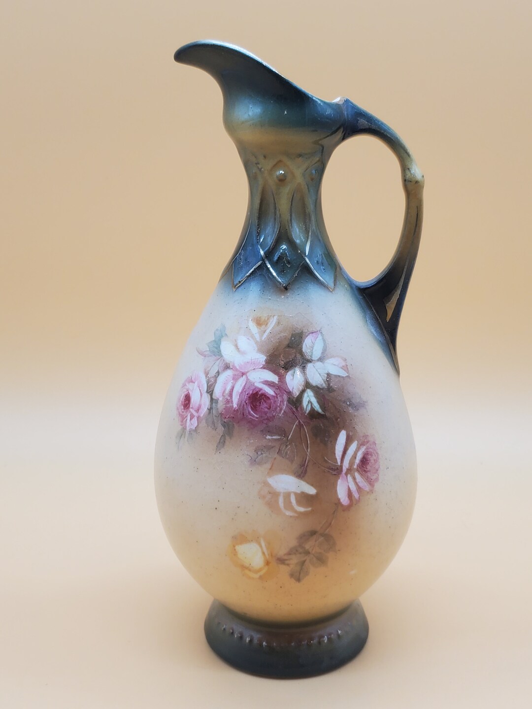 Vintage Antique Austrian Rose Painted Pitcher - Etsy