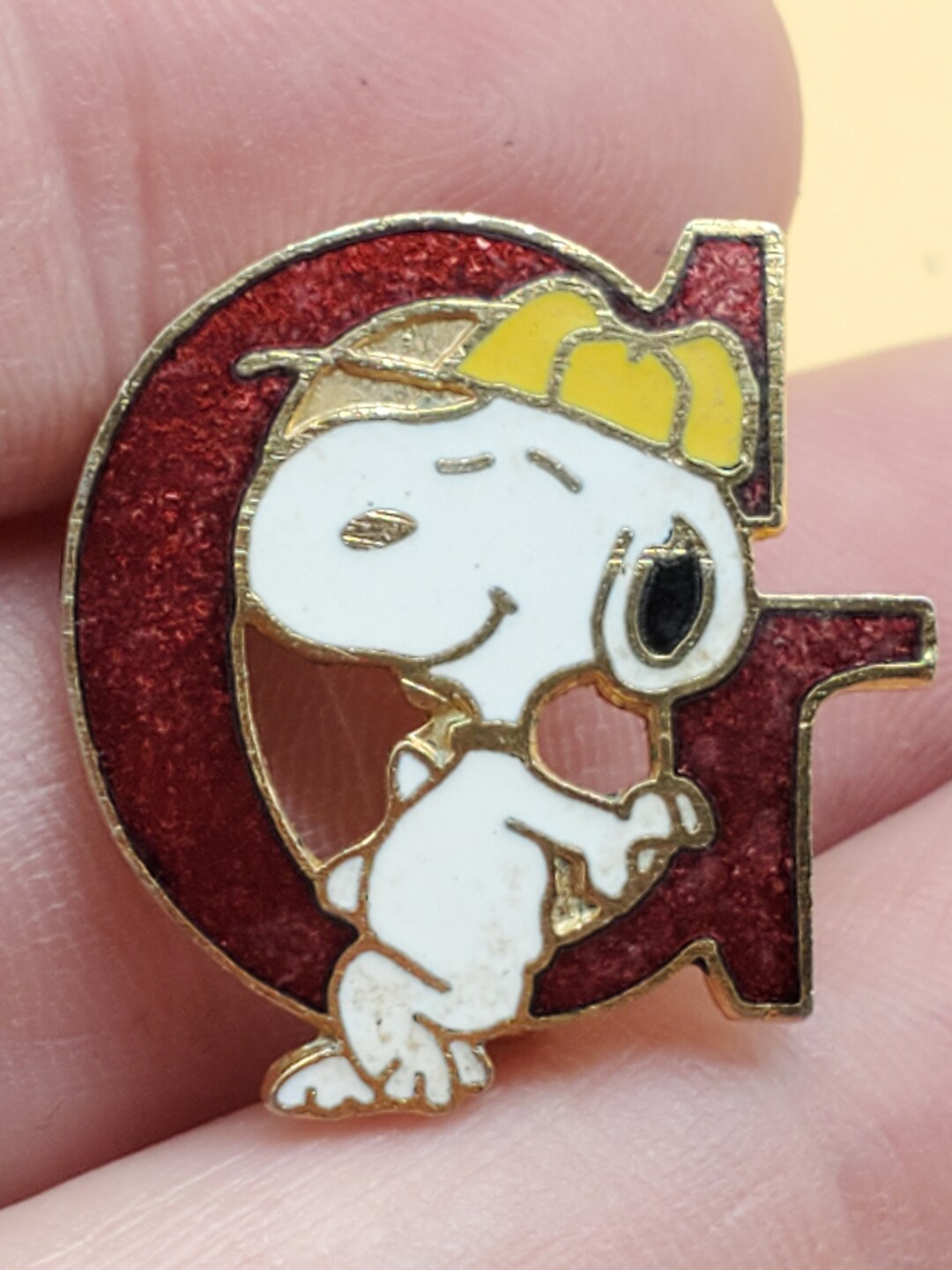 Vintage Enamel Snoopy Letter G Pin - Etsy