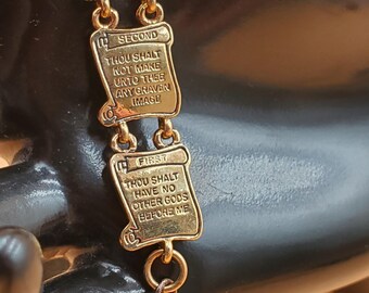 1960s Vintage 10 Commandments Silver Charm Bracelet - Etsy