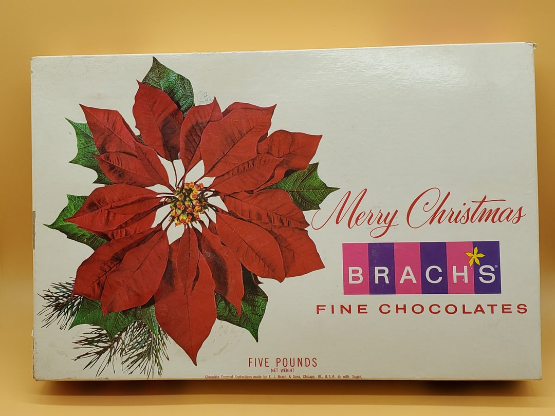 Vintage Brachs Poinsettia 5 Lb Christmas Chocolates EMPTY Box - Etsy