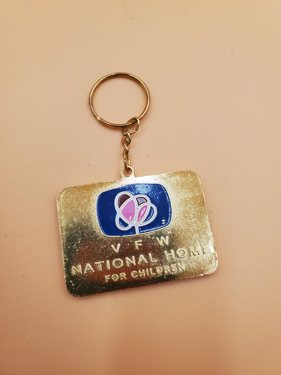 vintage VFW National Home for children flag Keychain - Gem