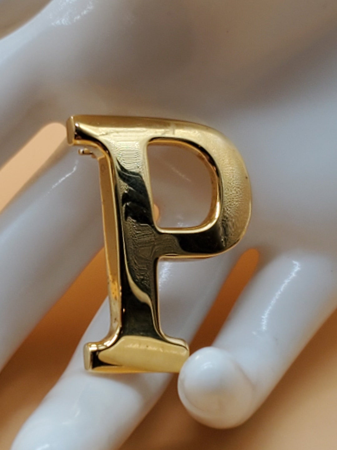 Vintage AK Gold Tone Letter P Pin Brooch - Etsy