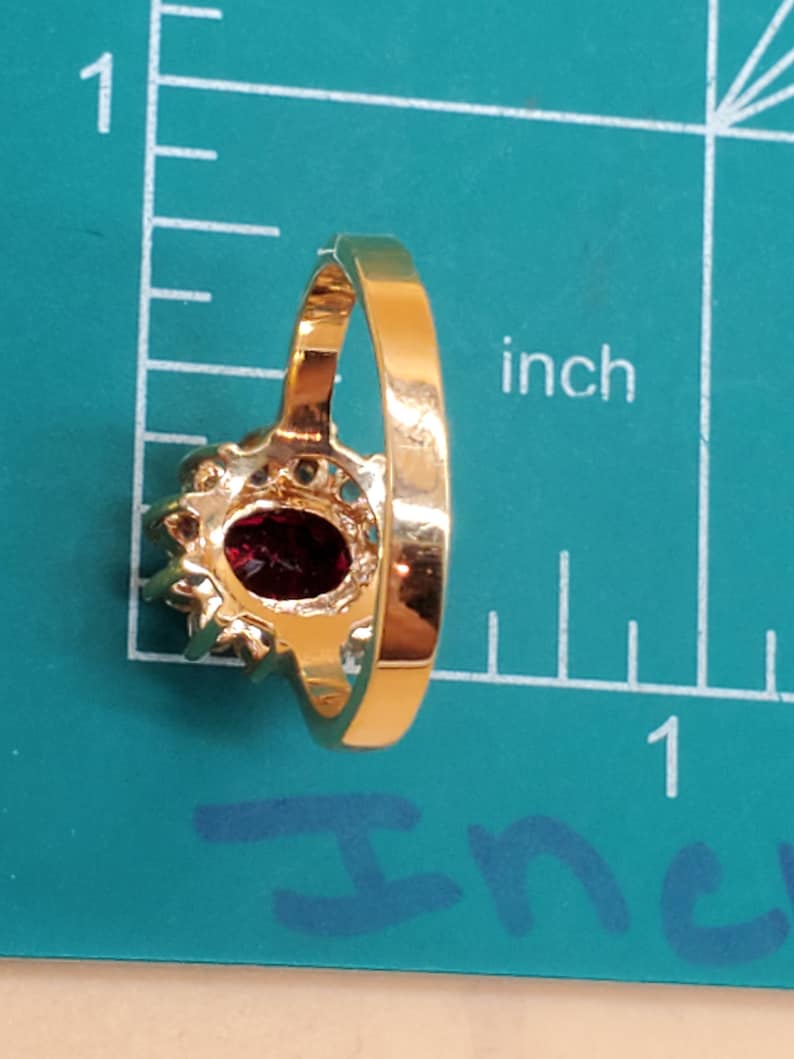 Vintage Gold Plated Faux Ruby Cocktail Ring - Etsy
