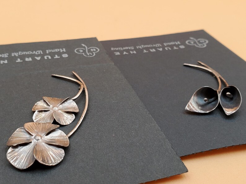 Vintage Stuart NYE Hand Wrought Sterling Flower Jewelry, Select Styles ...
