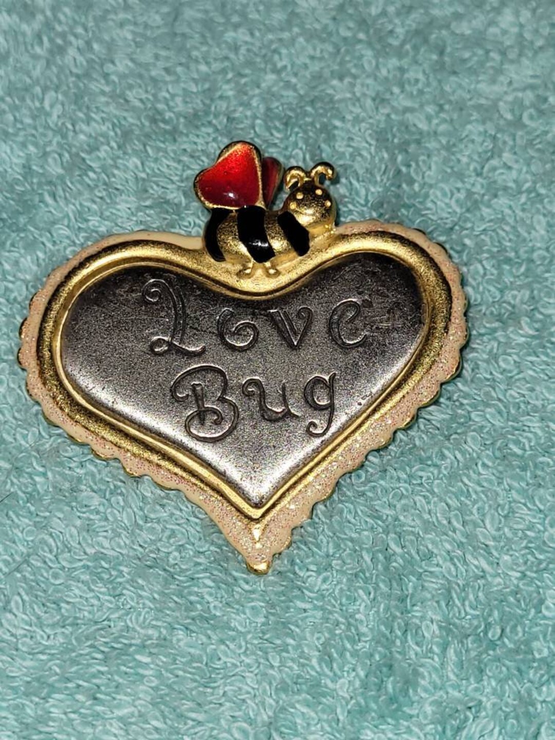 Vintage AJMC Love Bug Heart Brooch - Etsy