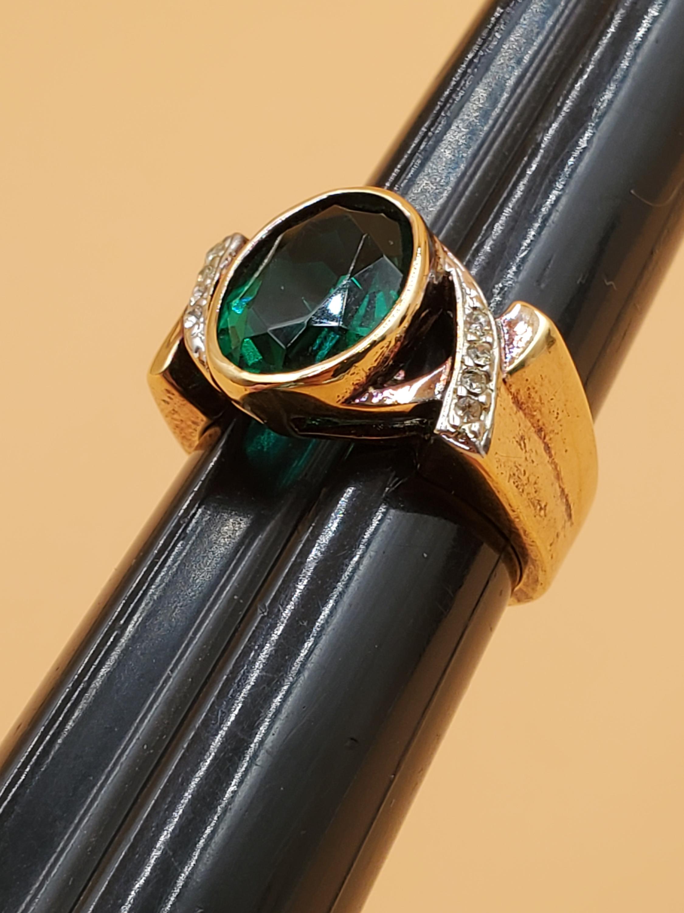 Vintage LIND 14KHGE Green Center Stone Cocktail Ring, Select Sizes - Etsy