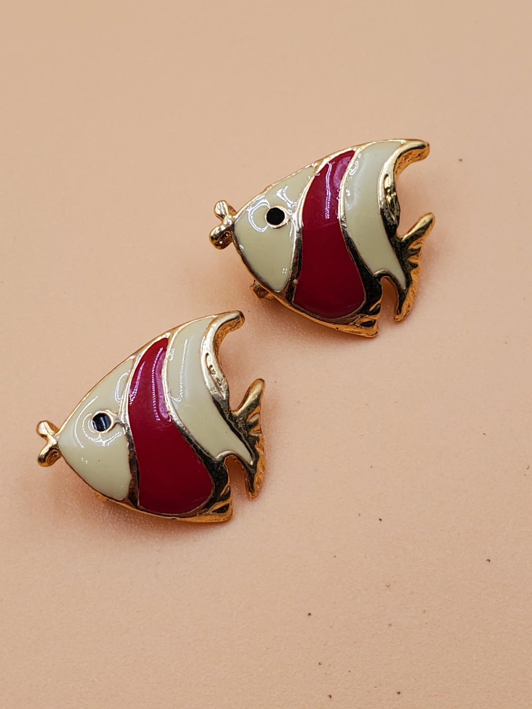 Vintage Enamel Angel Fish Scatter Pin Set - Etsy