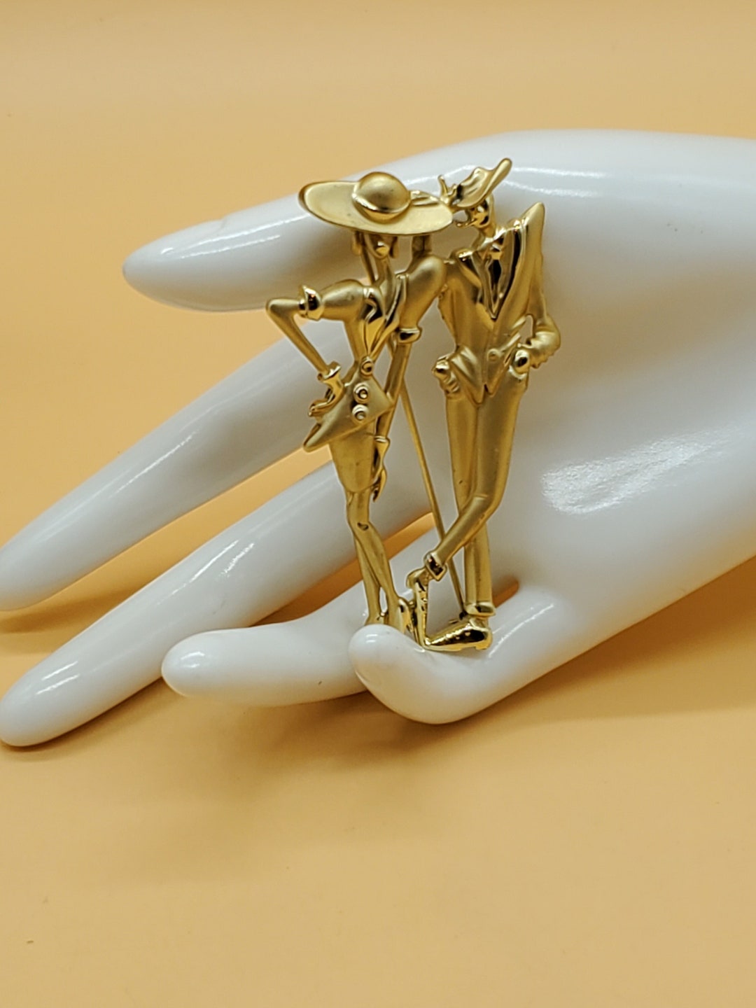Vintage Gold Tone Zoot Suite Couple, Cigarette Smoking Man Brooch - Etsy