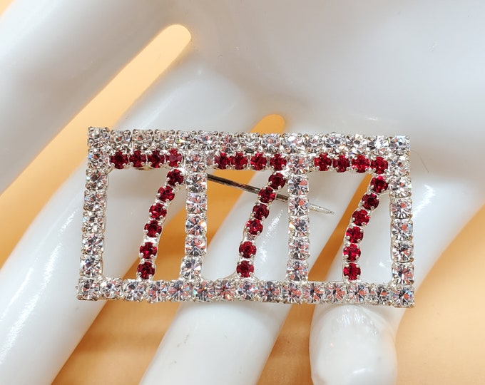 Vintage Rhinestone 777 Lucky Brooch - Etsy