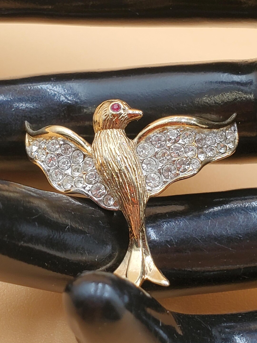 Vintage A&S Atwood and Sawyer Gold Tone Rhinestone Bird Brooch Pin - Etsy