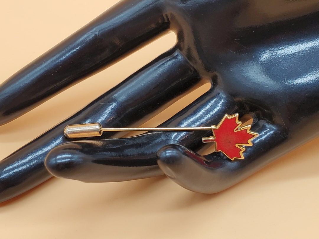 Vintage Made in Canada Red Enamel Maple Leaf Stick Pin - Etsy