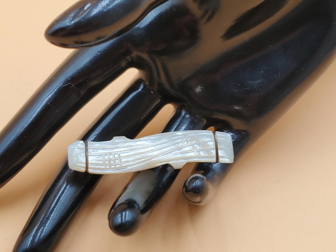 Vintage Carved MOP Log Branch Brooch - Etsy