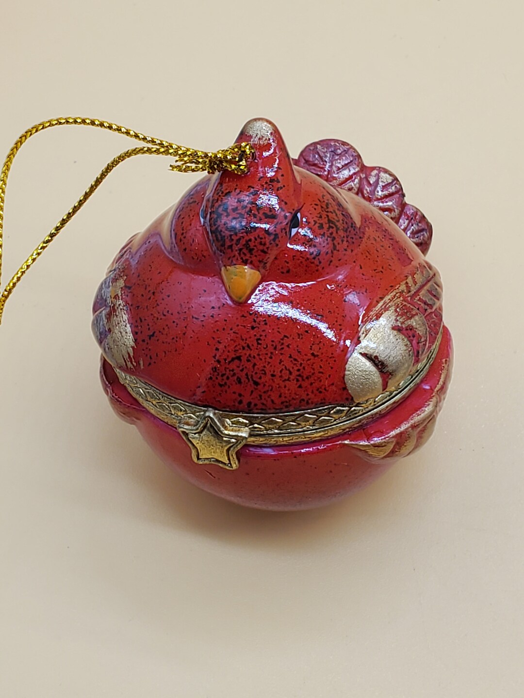 Vintage Porcelain Cardinal Bird Hinged Trinket Box Ornament - Etsy