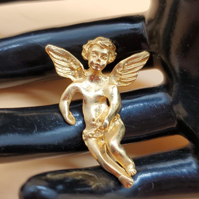 Gold Angel Pin - Etsy