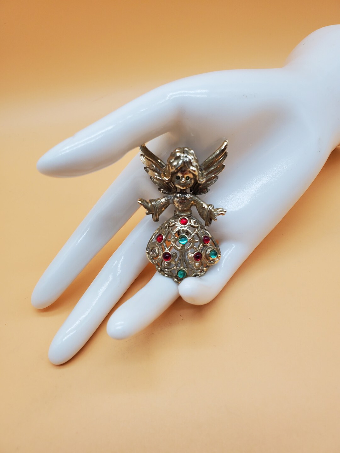 Vintage Tancer II Rhinestone Angel Brooch - Etsy