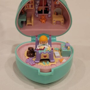 Vintage Bluebird Polly Pocket Bedtime Ring and Teal Heart Ring Case ...