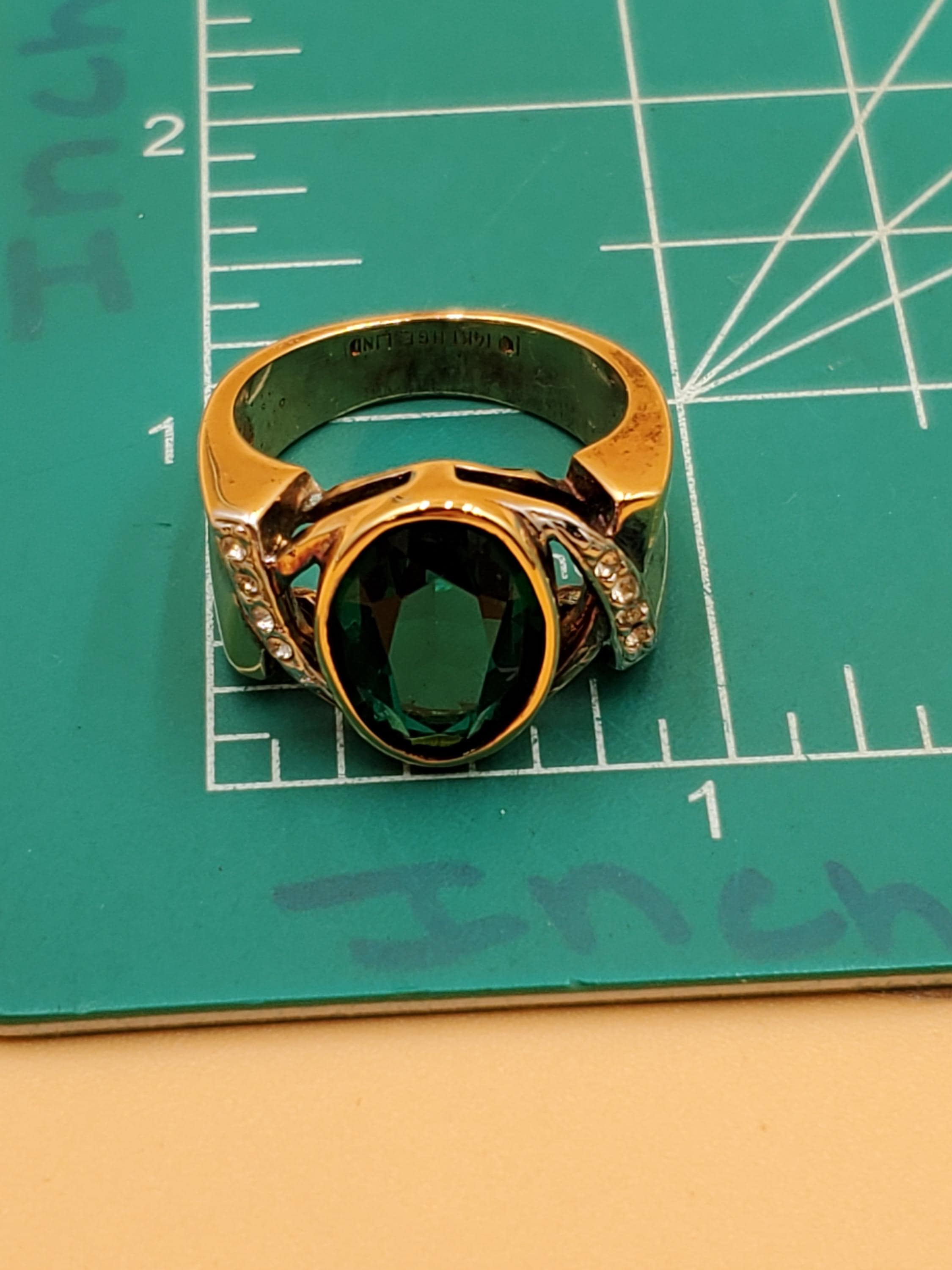 Vintage LIND 14KHGE Green Center Stone Cocktail Ring, Select Sizes - Etsy