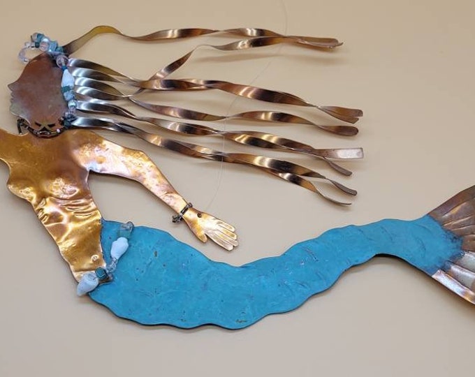 Vintage 18" Copper Cutout Mermaid Wall Hanging - Etsy
