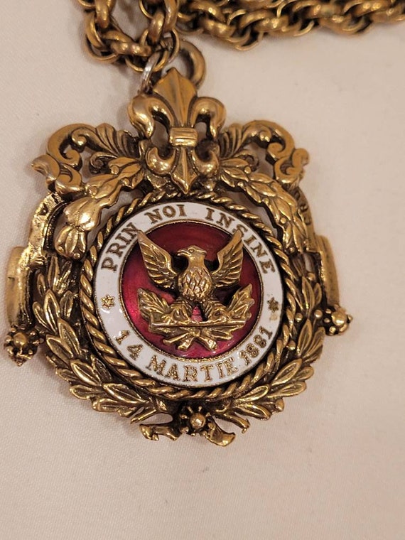 Vintage Romanian Order of the Crown Brass Tone Enamel Eagle - Etsy