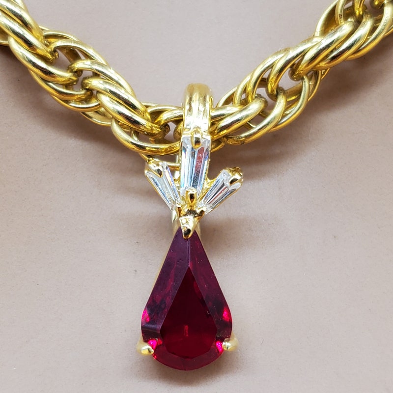 Ruby Necklace Vintage - Etsy
