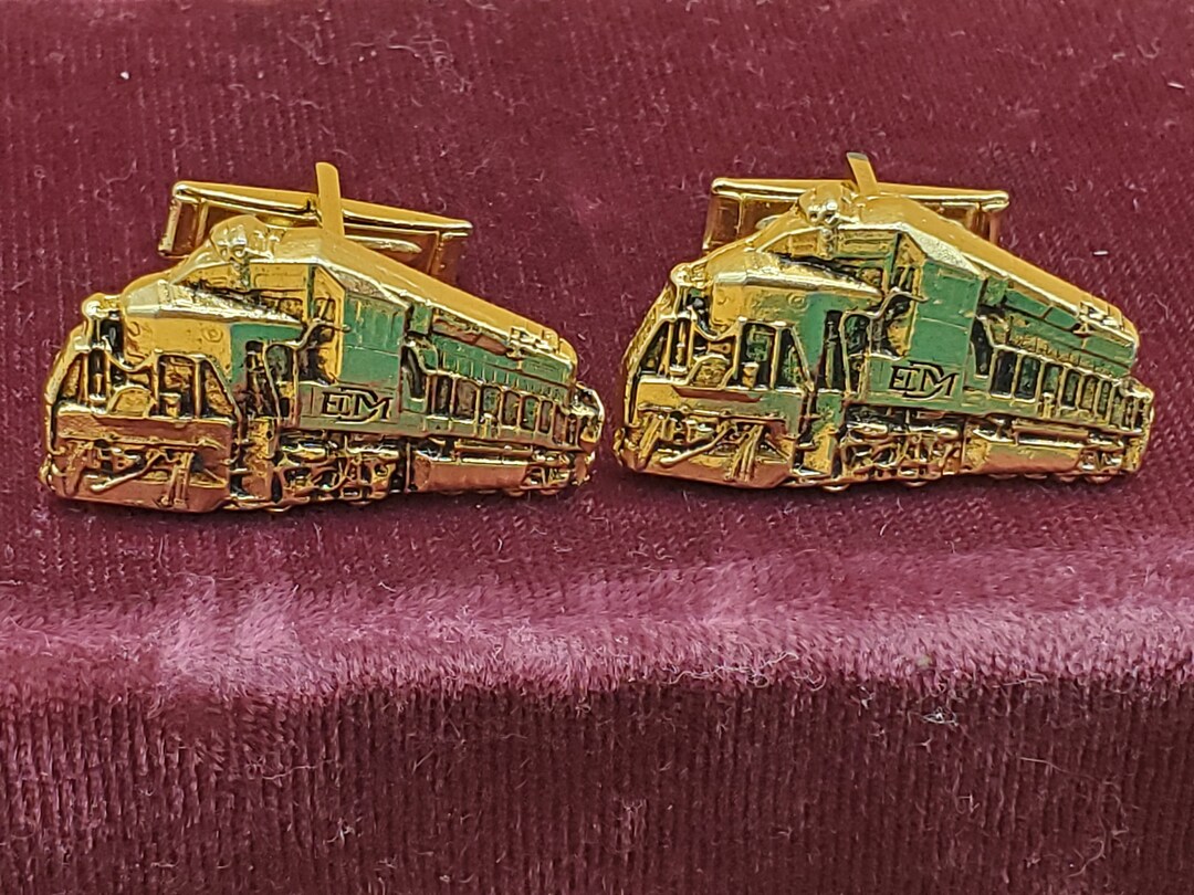 Vintage Gold Tone EDM Train Engine Cufflinks - Etsy