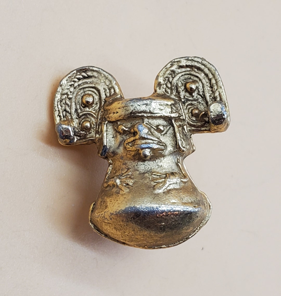 Vintage Gold Tone Aztec Mayan Tribal Pin - Etsy