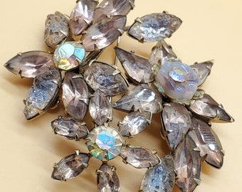 Vintage Regency Pink Rhinestone Brooch - Etsy