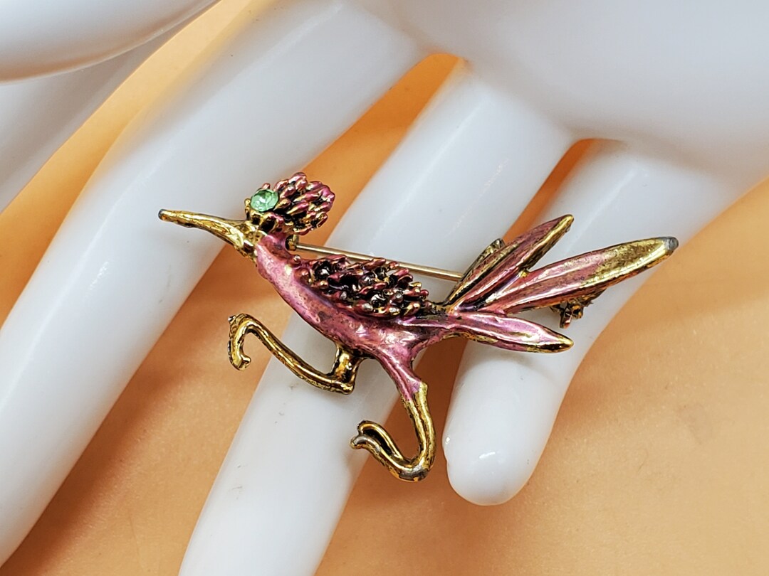 Vintage Rainbow Colorful Roadrunner Pin - Etsy