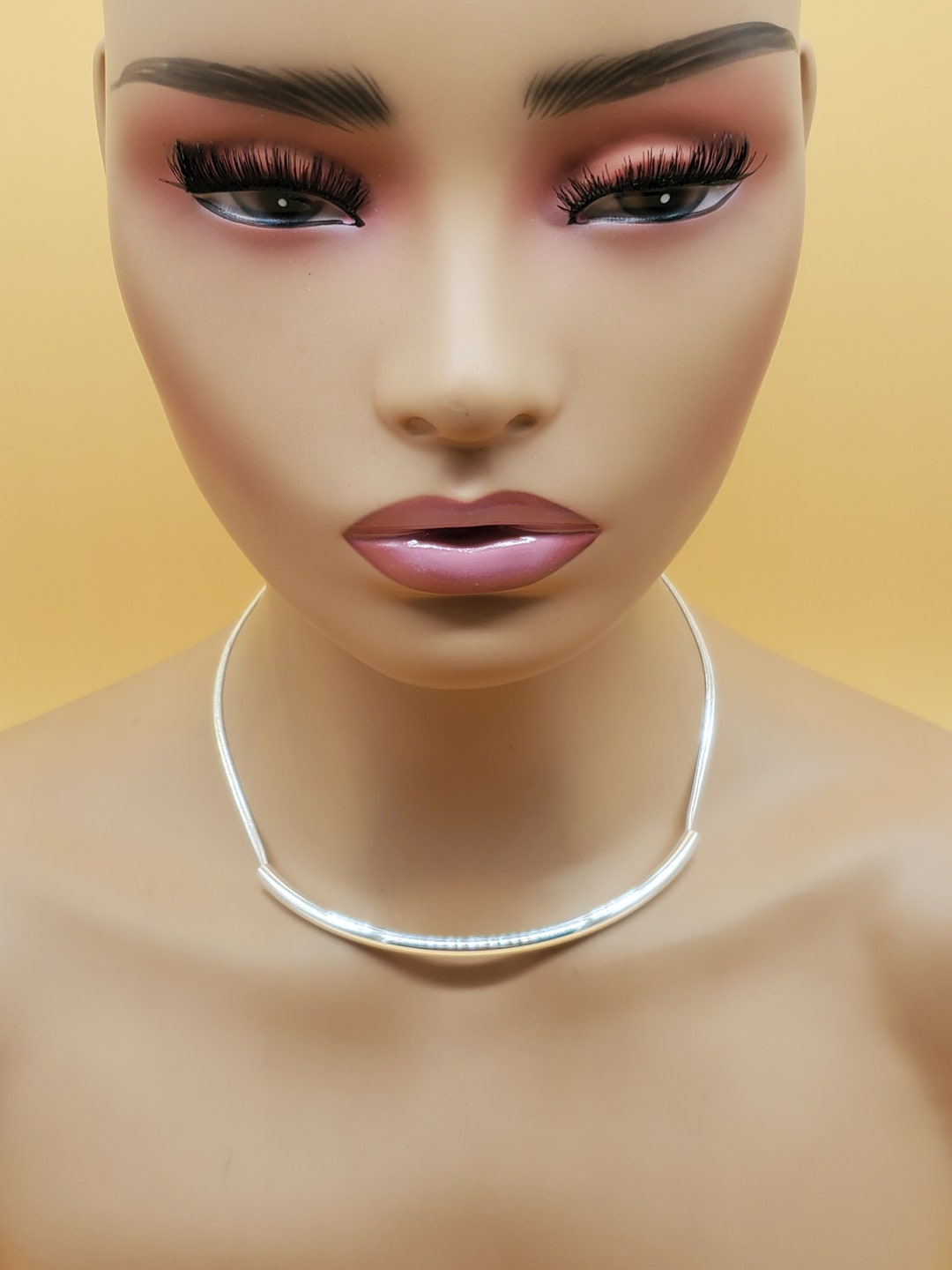 Vintage Double Silver Tone Chain Necklace With Silver Tube Front - Etsy