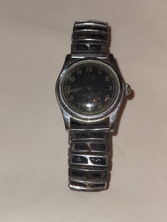 Vintage PWC Military Watch Works Black Dial | Etsy
