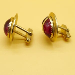 Vintage Anson Gold Plated Red Stone Cufflinks - Etsy