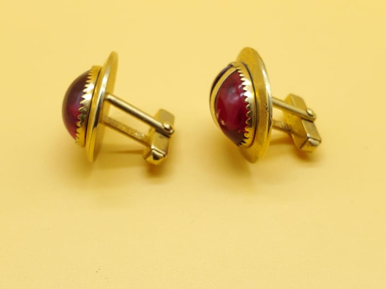 Vintage Anson Gold Plated Red Stone Cufflinks - Etsy