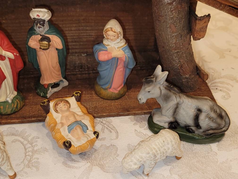 Vintage Japan Nativity Scene Set With Manger | Etsy