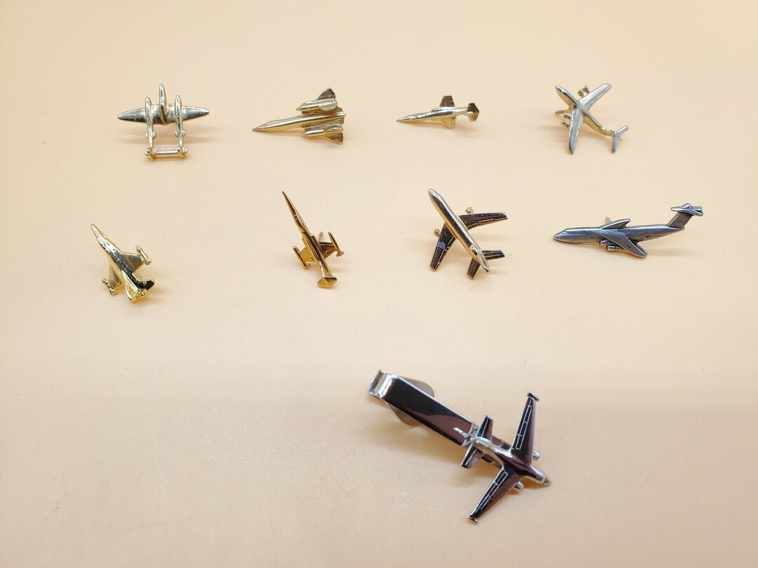 Vintage Fighter Plane, Jet, Airplane Pin Tie Tack or Tie Clip, Select ...
