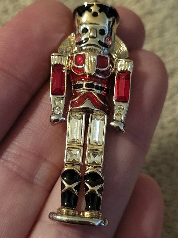 Monet Nutcracker brooch pin Monet rhinestone enamel | Etsy
