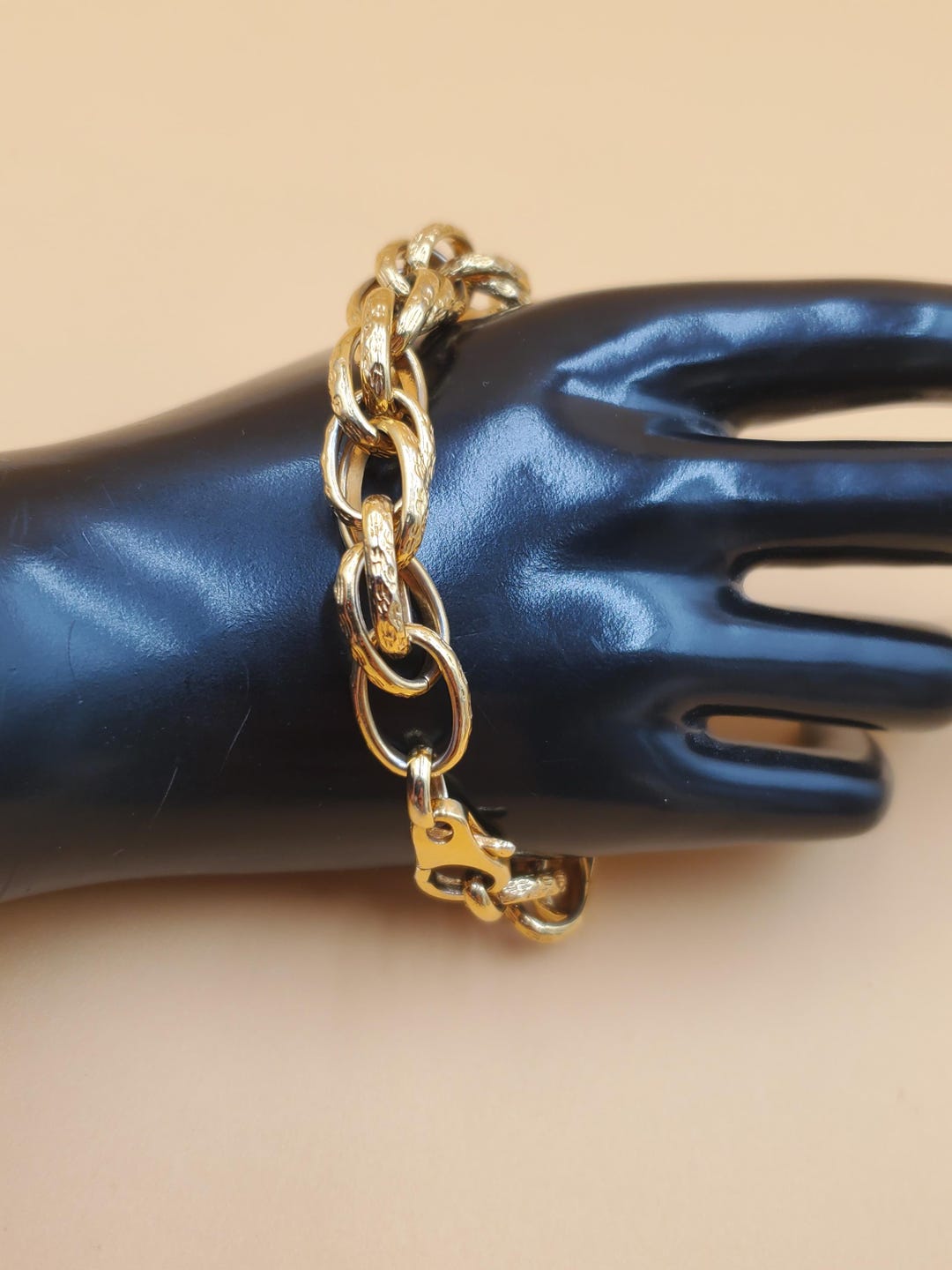 Vintage High End Double Chain Link Statement Bracelet - Etsy