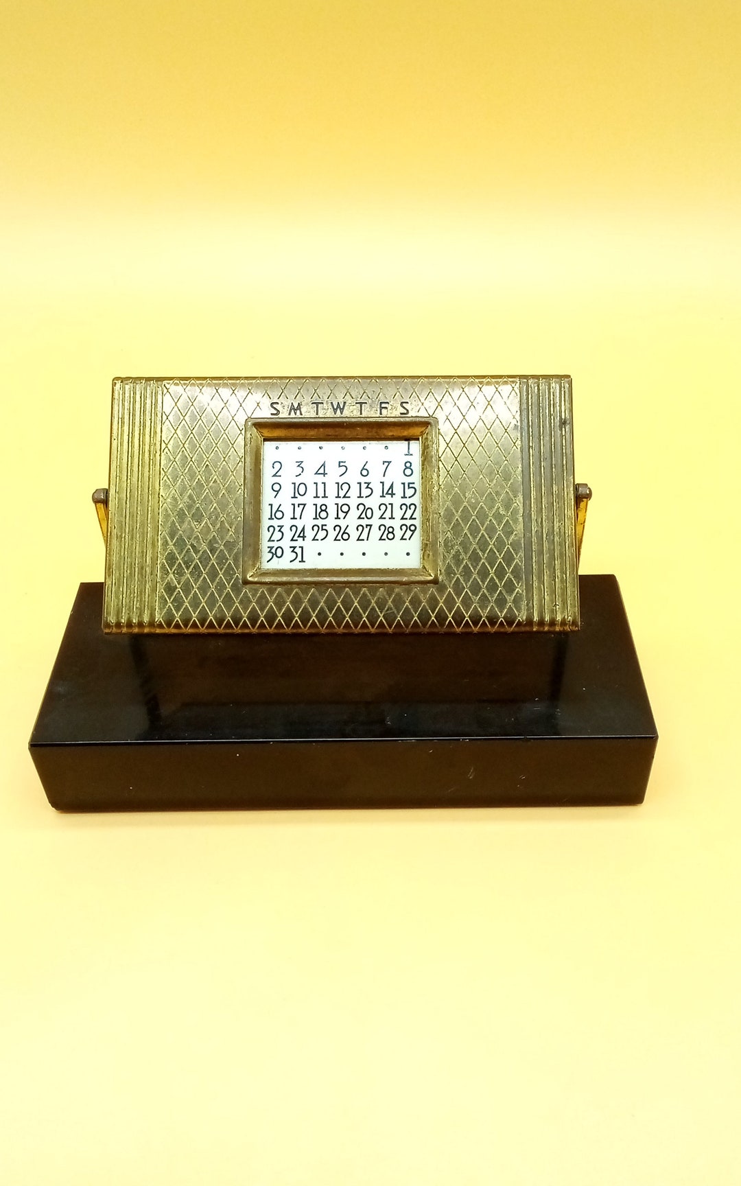 Vintage 1954 50 Year Automatic Desk Calendar on Black Stone Base - Etsy