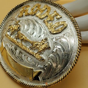Vintage Silver Plated Tandem Roping Rodeo Belt Buckle - Etsy
