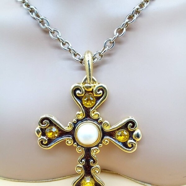 Chunky Cross Necklace - Etsy