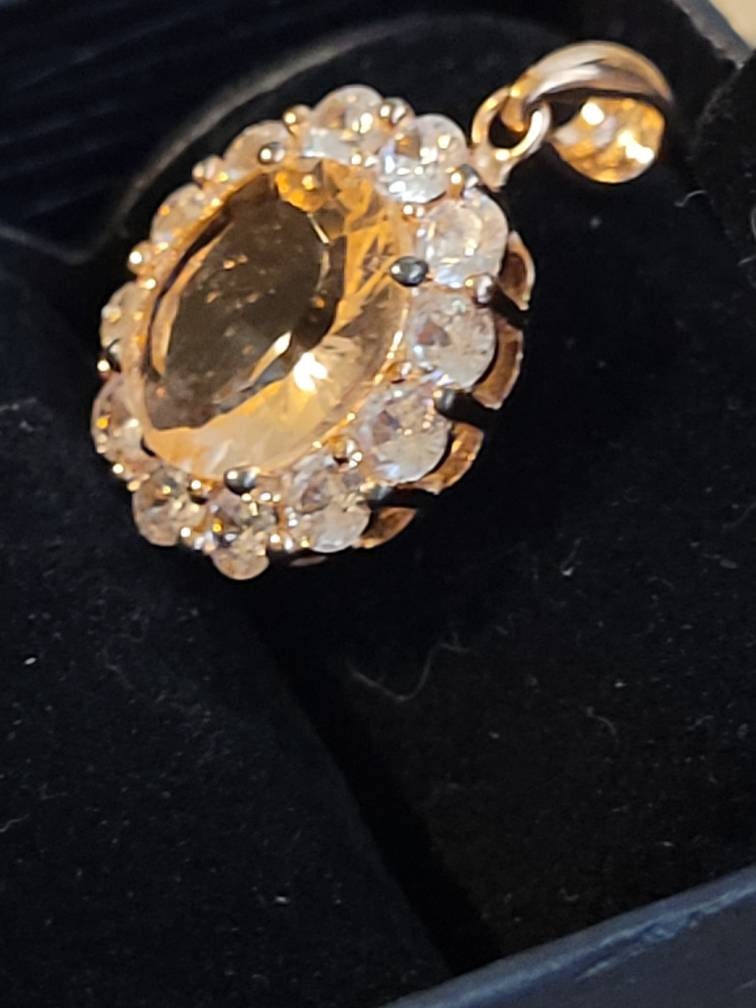 Stauer sterling silver rose gold tone ring and pendant with | Etsy