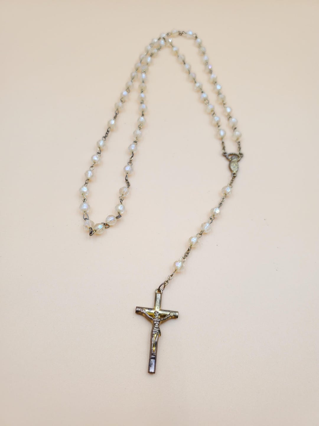 Vintage INRI Italy AB Beadrd Rosary - Etsy