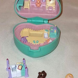 Vintage Bluebird Polly Pocket Bedtime Ring and Teal Heart Ring Case ...