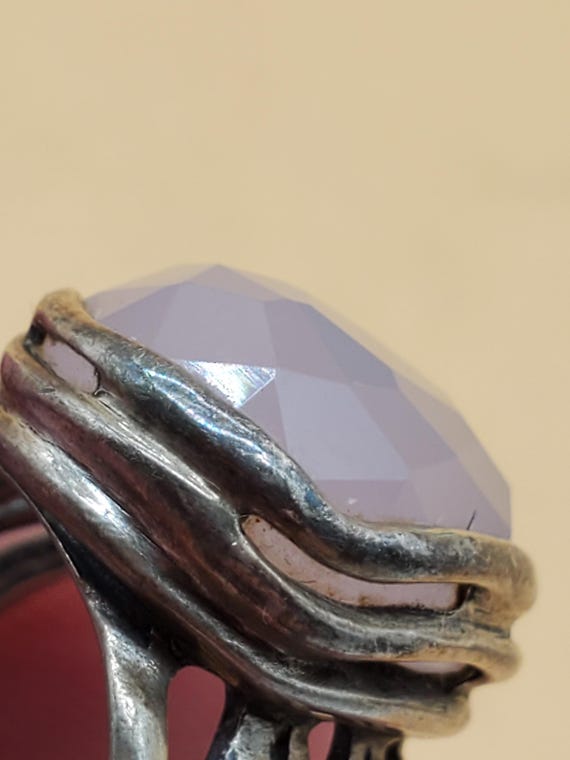 vintage Silpada wide sterling ring with faceted pink … - Gem