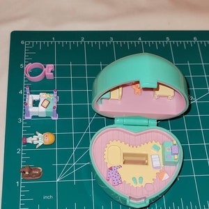 Vintage Bluebird Polly Pocket Bedtime Ring and Teal Heart Ring Case ...