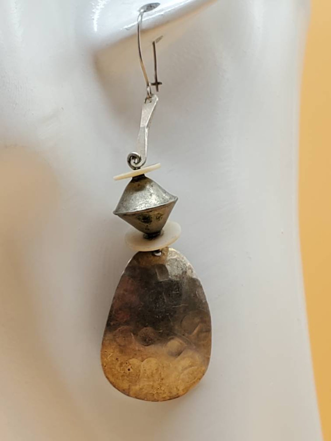 Vintage S.Y.B. Sandra Baker Modernist Dangling Sterling Silver Stone ...