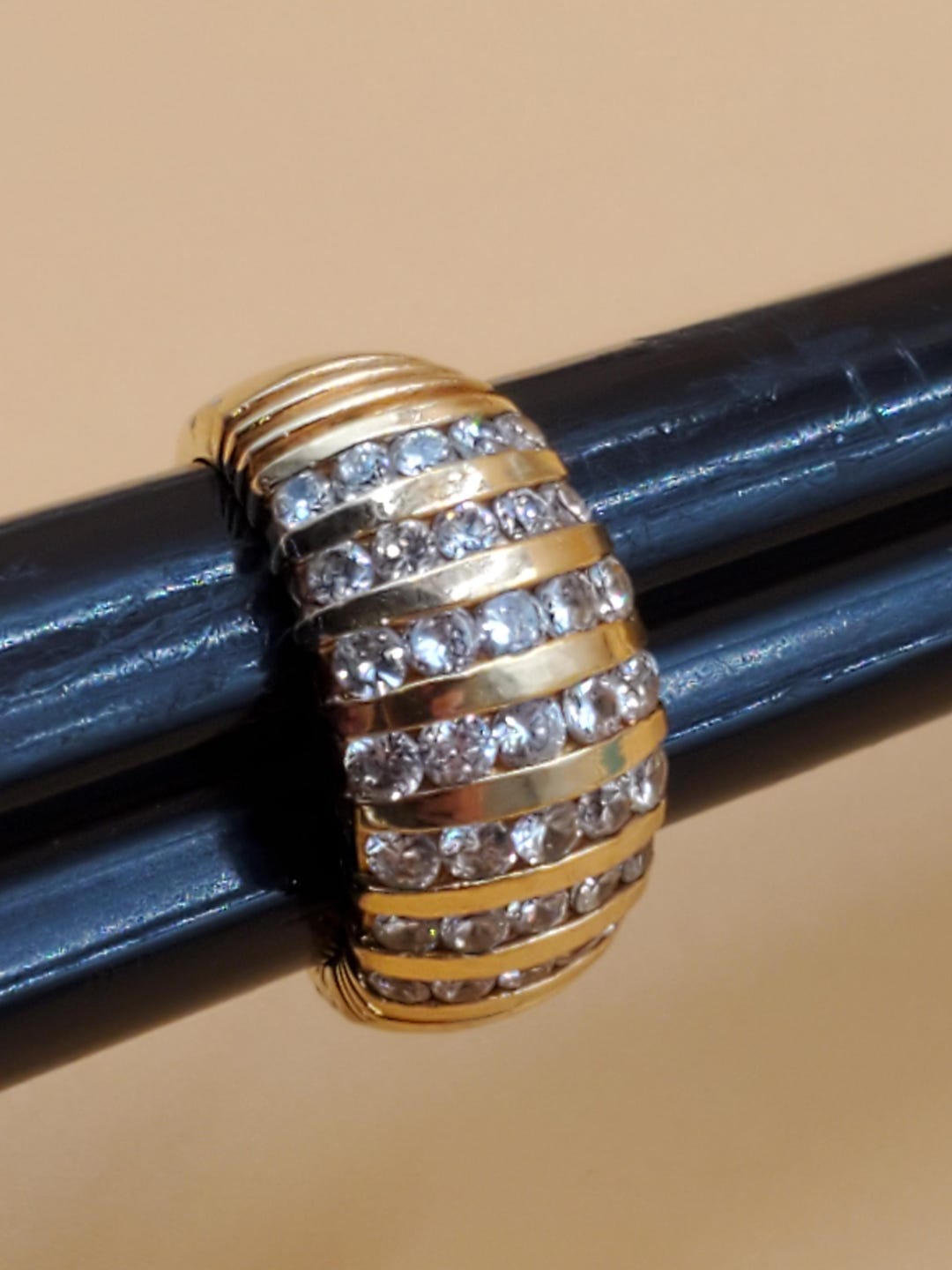 Vintage PD Premier Design Gold Tone Clear Stones Anniversary Ring - Etsy