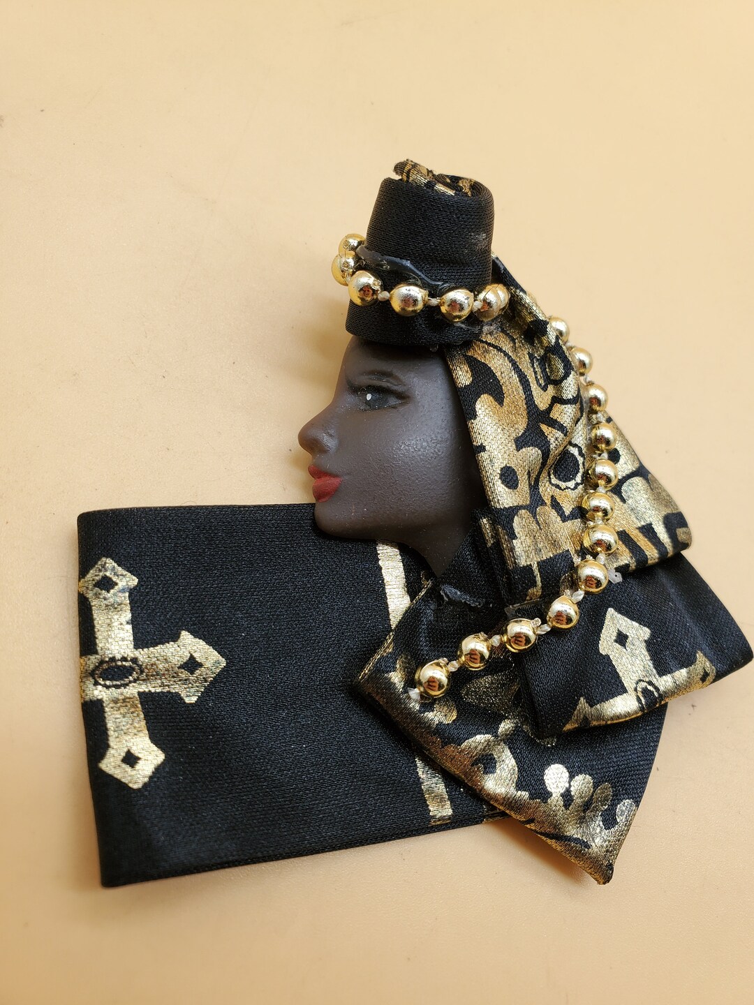 Vintage African Queen Face Head Brooch - Etsy
