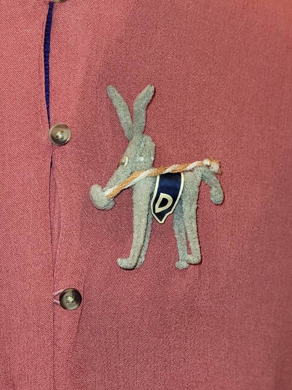 Vintage democrat donkey pin - Gem