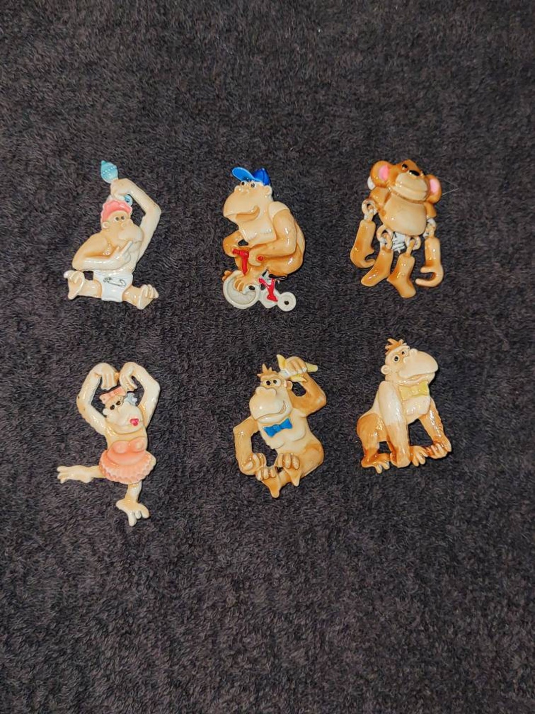 Vintage JJ Enamel Monkey Pin Brooch, Choose Style From Drop Down Menu ...