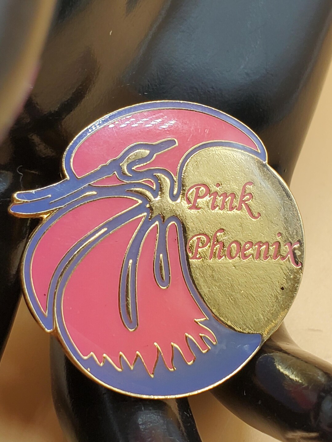 Vintage Pink Phoenix Lapel Pin - Etsy